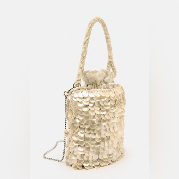 Zara | Bags | Nwt Zara Cream Shell Mini Bucket Bag | Poshmark